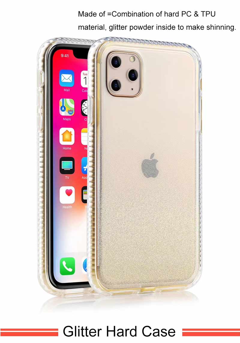 Blue Box Casing for iPhone 12 Pro Max (6.7) Glitter Case Clear Gold