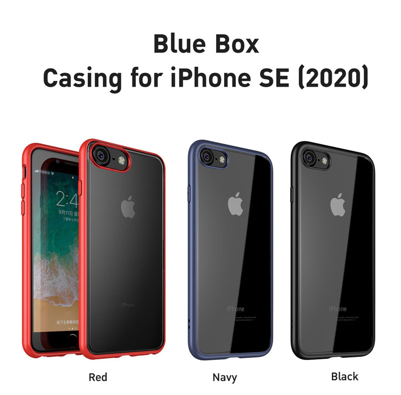 เคส iPhone SE 2020 Blue Box Rubber Clear - Navy