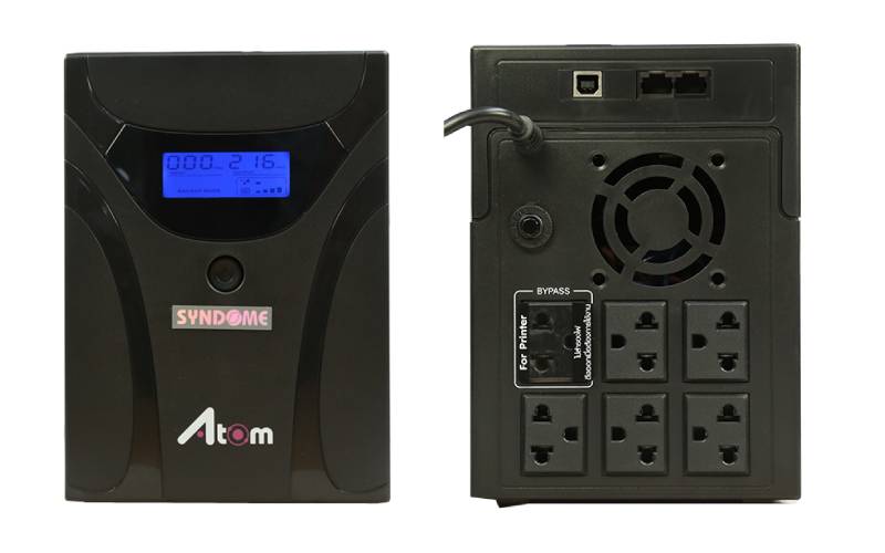 ซื้อเครื่องสำรองไฟ SYNDOME UPS ATOM 1500VA/900W (LCD) จอ LCD แสดงสถานะต่างๆ