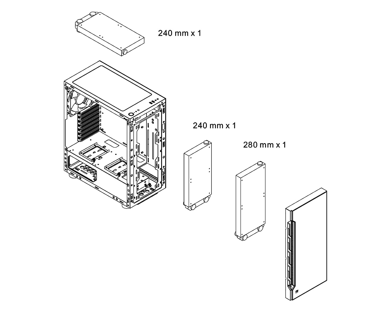 Thermaltake Computer Case H200 TG Snow RGB