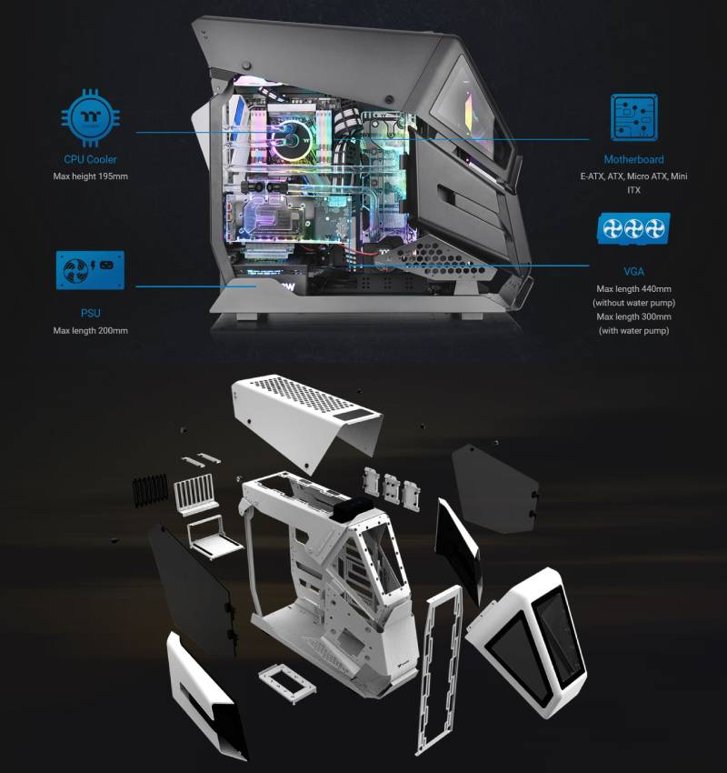 เคสคอมพิวเตอร์ Thermaltake Computer Case AH T600 Black Full Tower Chassis