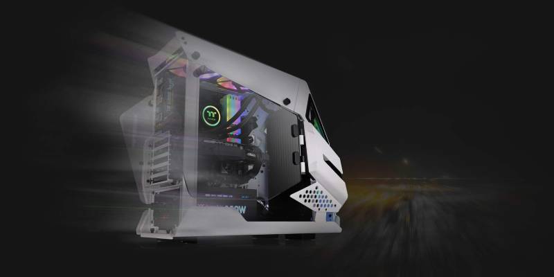 เคสคอมพิวเตอร์ Thermaltake Computer Case AH T200 Snow Edition Micro Chassis