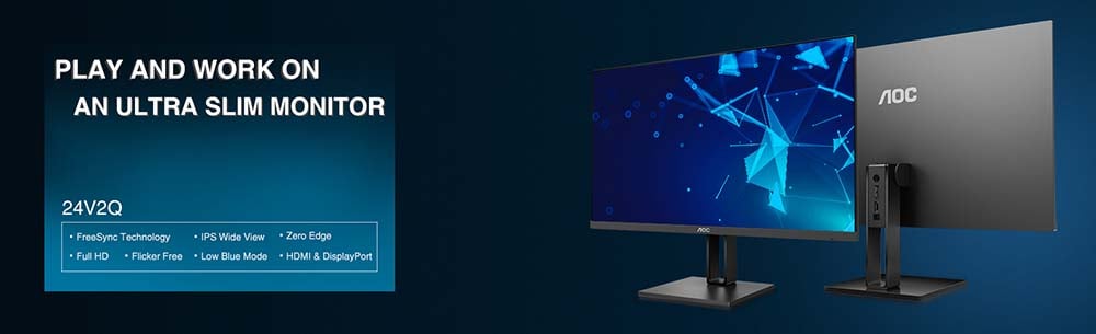 จอมอนิเตอร์ AOC 24V2Q/67 (จอ IPS 23.8 นิ้ว 75Hz)