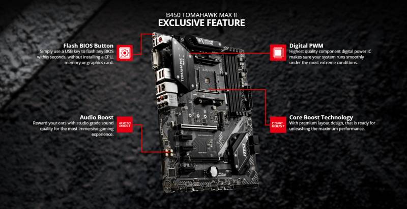 เมนบอร์ด MSI Mainboard B450 TOMAHAWK MAX II