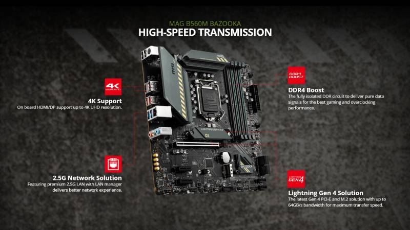เมนบอร์ด MSI MAG B560M BAZOOKA