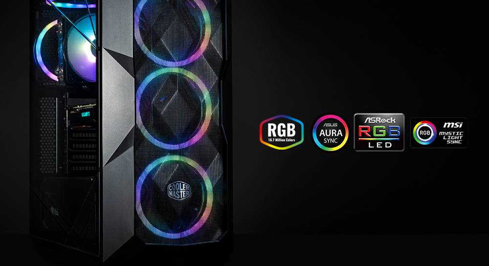 พัดลมระบายความร้อนเคส Cooler Master FAN MasterFan MF120 S2 ARGB Black