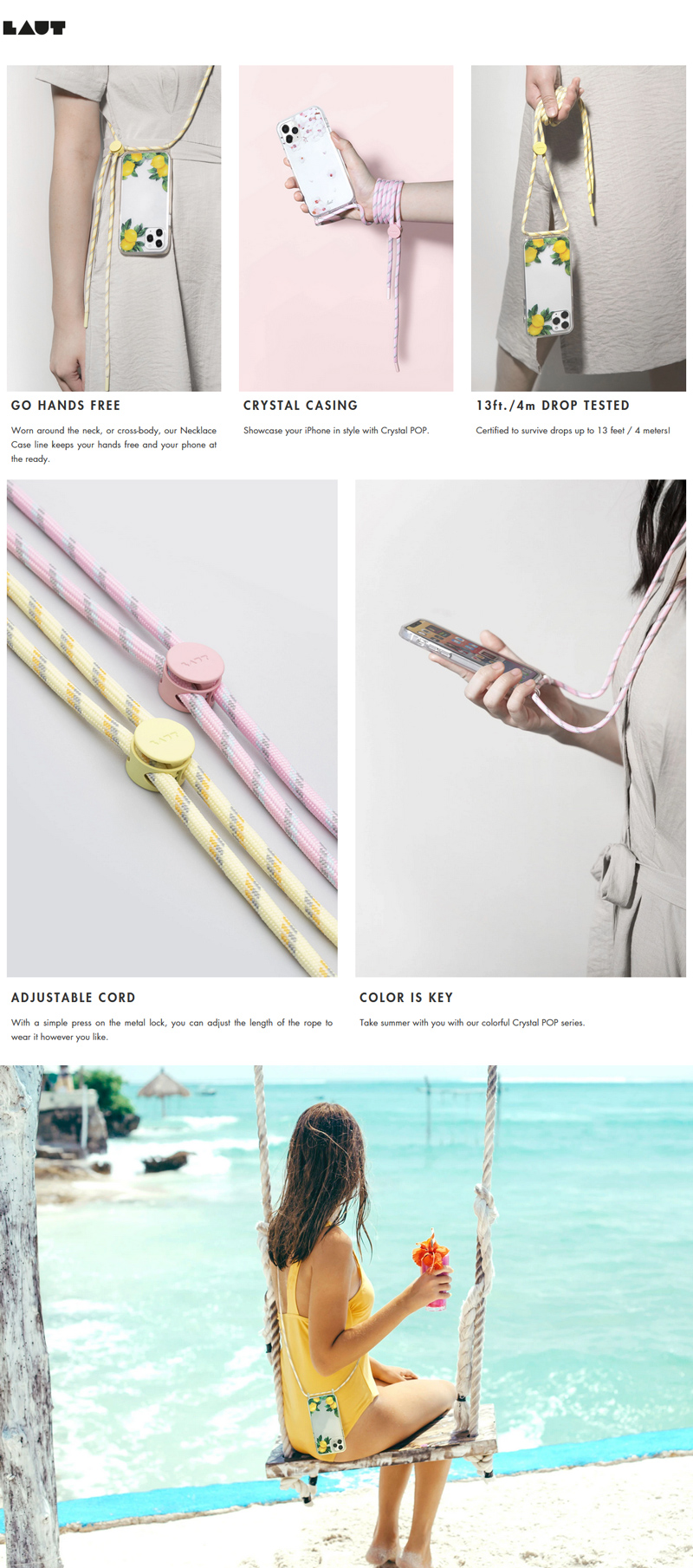 LAUT Casing for iPhone 12/12 Pro (6.1) Crystal POP Necklace Sakura