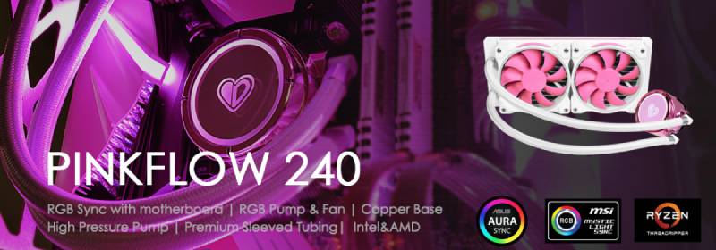 ชุดระบายความร้อนซีพียู ID-COOLING CPU Liquid Cooler PINKFLOW 240 ARGB