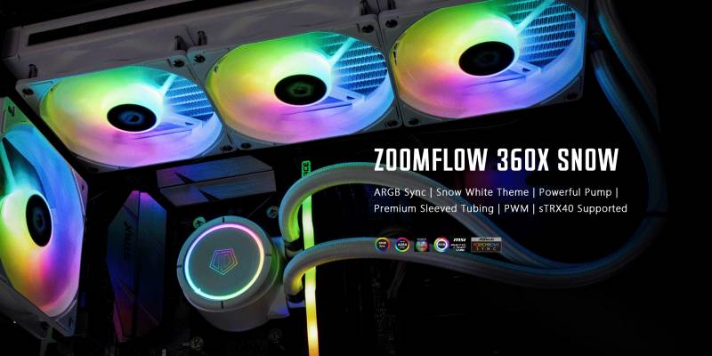 ชุดระบายความร้อนซีพียู ID-COOLING CPU Liquid Cooler ZOOMFLOW 360X SNOW ARGB