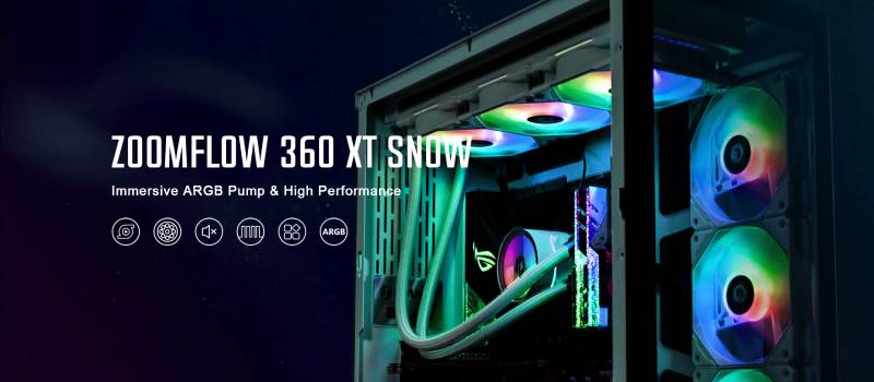 ชุดระบายความร้อนซีพียู ID-COOLING CPU Liquid Cooler ZOOMFLOW 360XT SNOW ARGB
