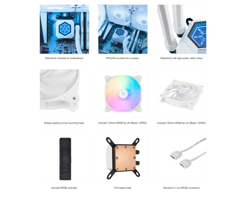 Silverstone CPU Liquid Cooler Permafrost PF240 White ARGB ระบบระบายความ ...