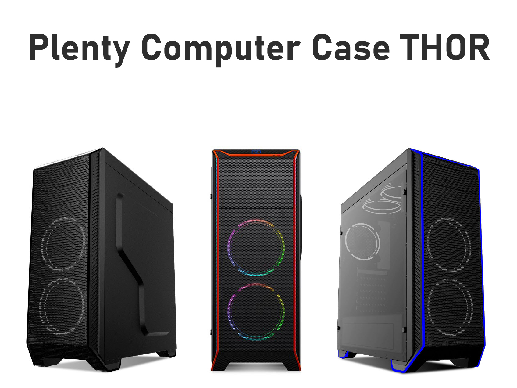Plenty Computer Case THOR Black/Black (TH06KBK)