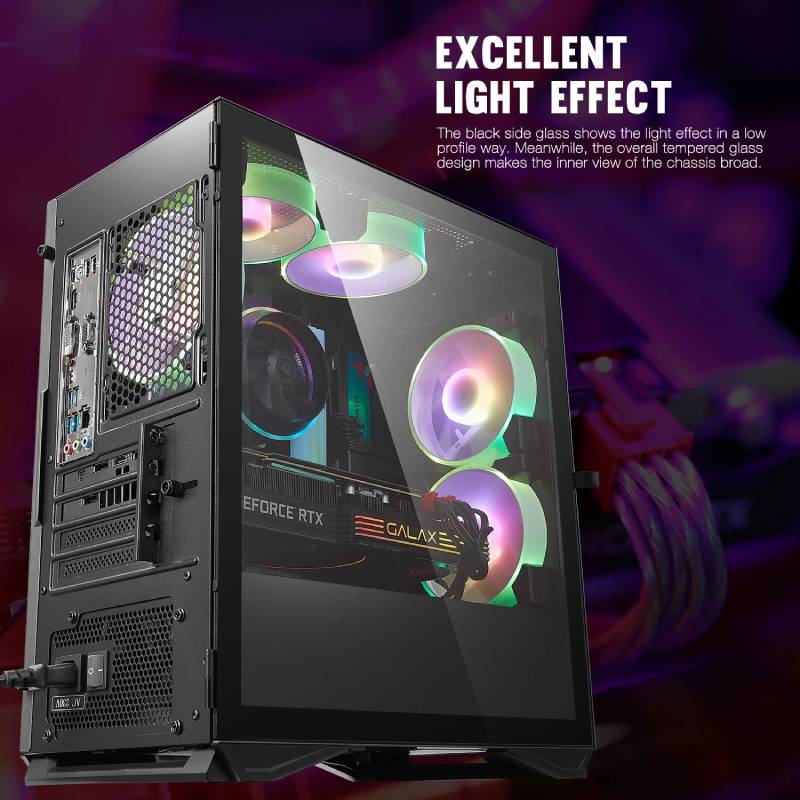 เคสคอมพิวเตอร์ DARKFLASH Computer Case DLM22 Black
