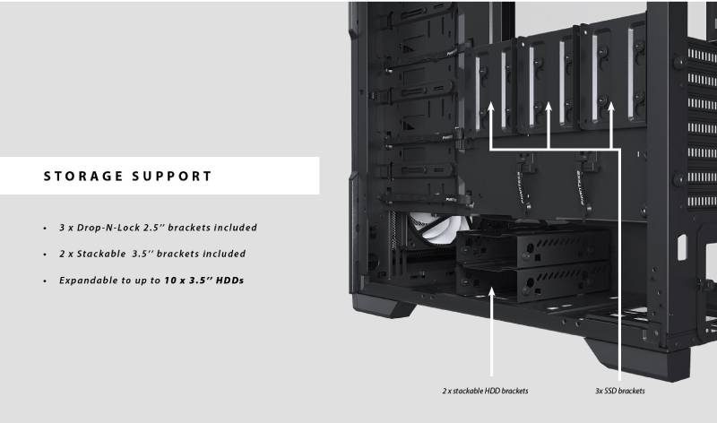 เคสคอมพิวเตอร์ Phanteks Computer Case Eclipse P500A D-RGB Black