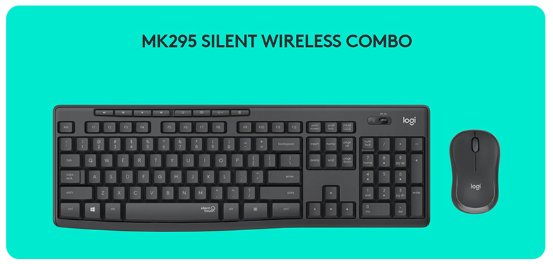 เมาส์และคีย์บอร์ดไร้สาย Logitech Silent MK295 Graphite (TH/EN ...