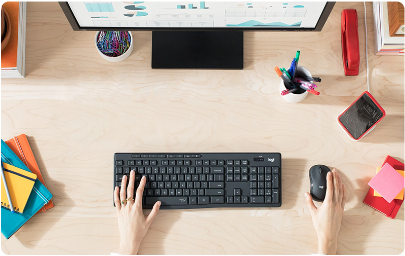 Logitech Wireless Mouse + Keyboard Silent MK295 Graphite (TH/EN ...