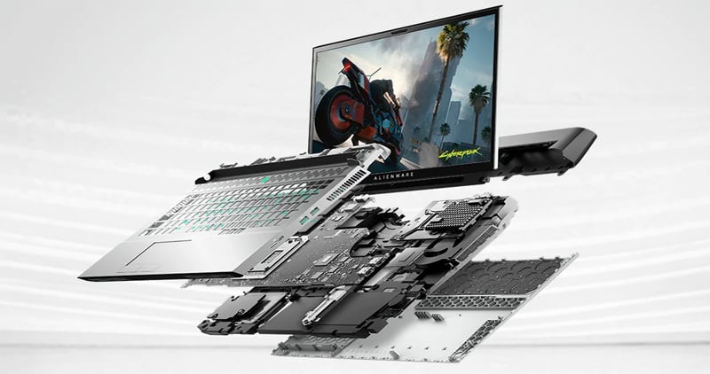 โน๊ตบุ๊คเกมมิ่ง Dell Notebook Alienware Area-51m R2-W56917001THW10 Black